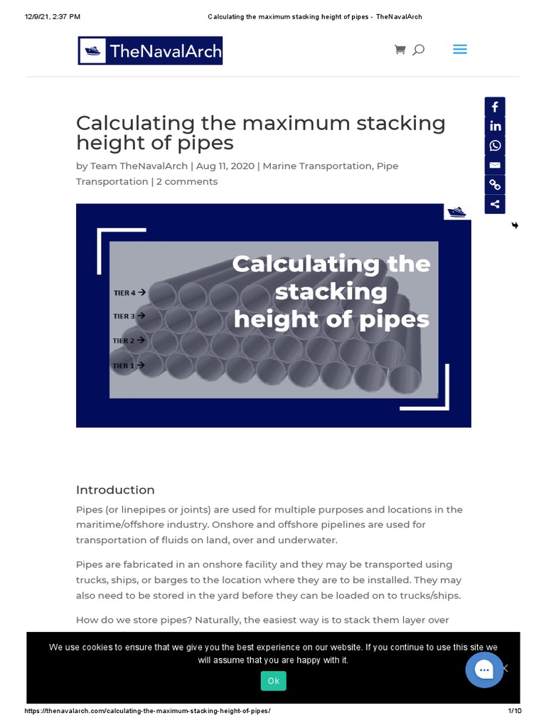 Calculating The Maximum Stacking Height of Pipes - TheNavalArch | PDF ...