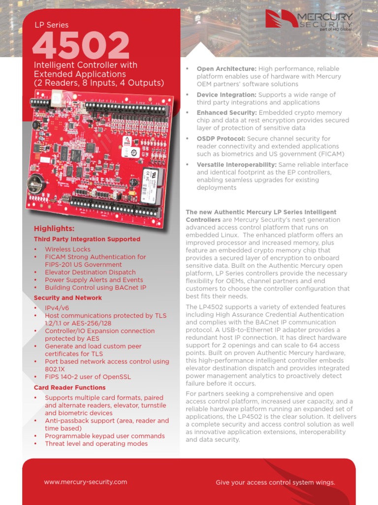 Advanced Access Control: LP4502 Controller | PDF | Access Control | Internet Protocols