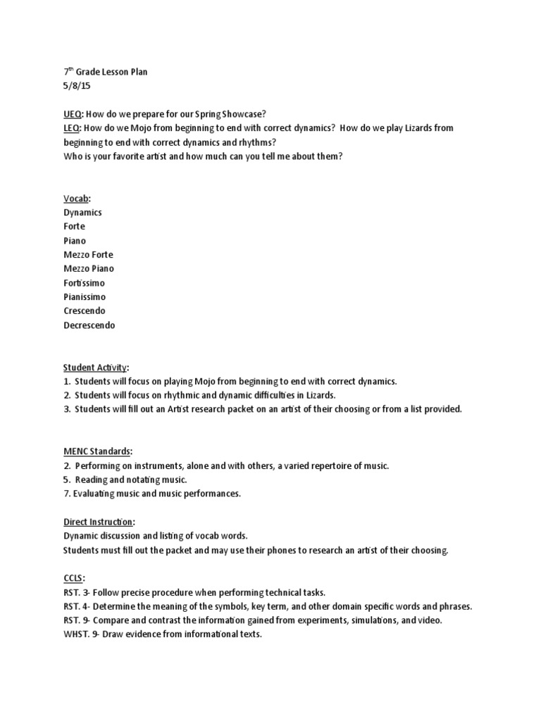7th Grade Lesson Plan May 8th | PDF | Foreign Language Studies