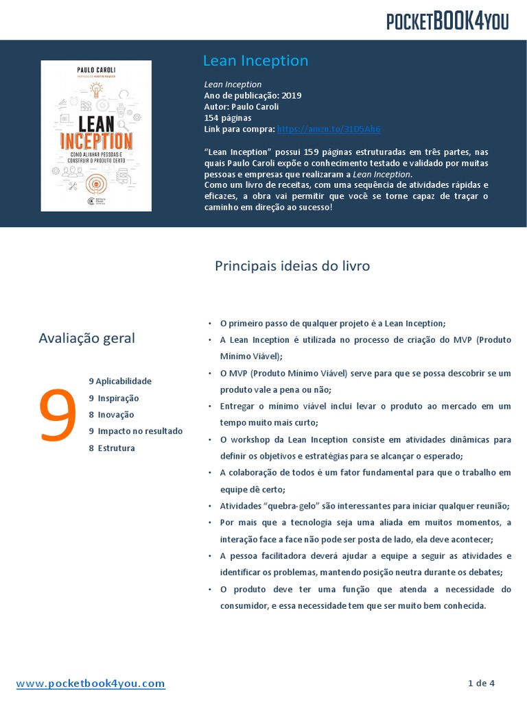 Guia de Lean Inception para MVPs | PDF | Empresa Startup ...
