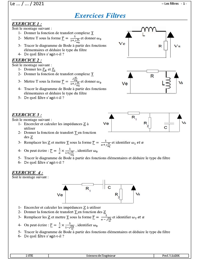 TD Filtres | PDF | Télécommunications | Grandeur physique