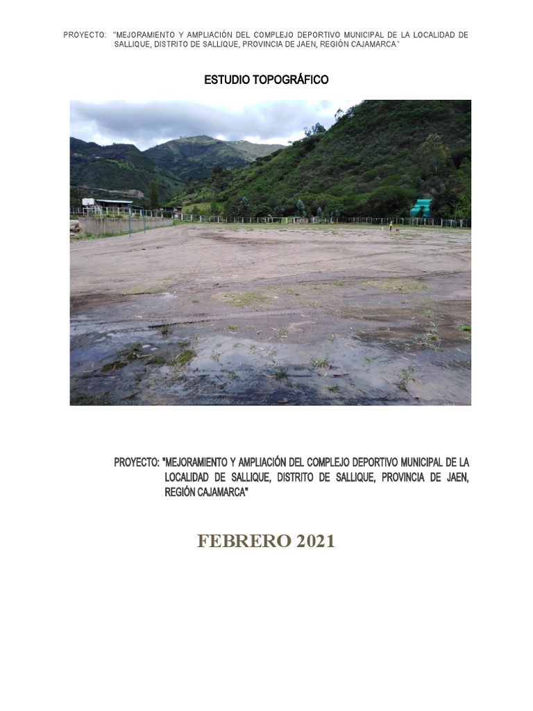 Informe de Topografia Del Estadio | PDF | Topografía | Cartografía