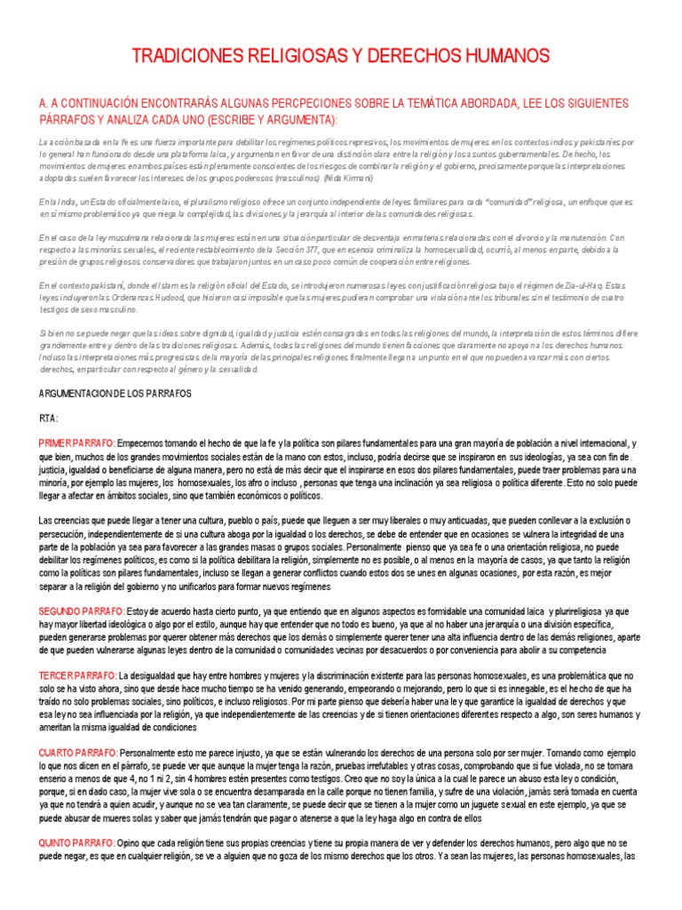 Tradiciones Religiosas y Derechos Humanos Luisa Neira | PDF ...