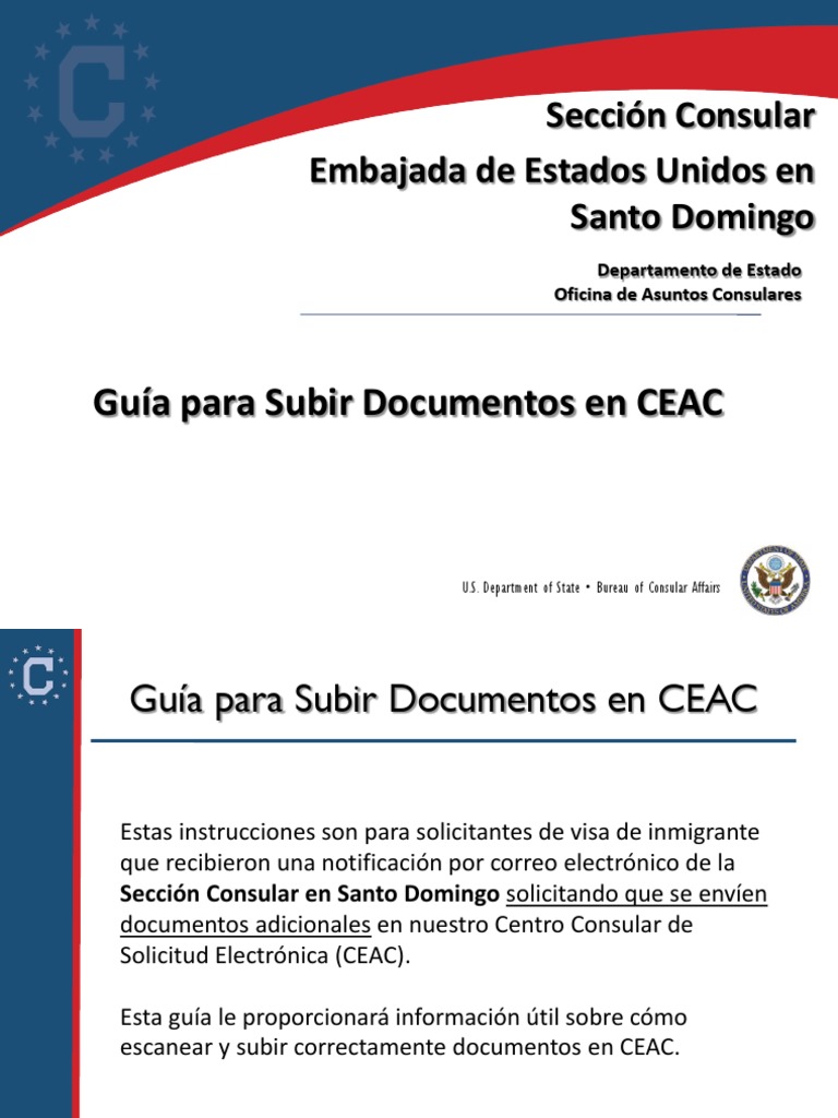 Guía CEAC: Subir Documentos Visa | PDF | Informática