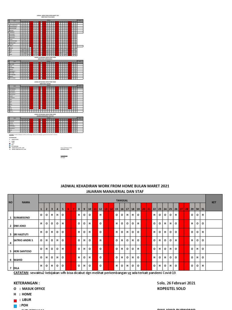 Jadwal WFH Maret 2021 All | PDF | Television | Broadcasting