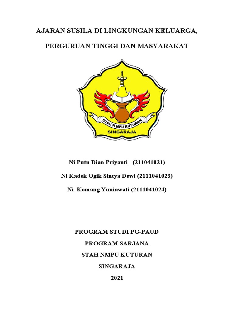 Ajaran Susila dalam Keluarga dan Masyarakat | PDF