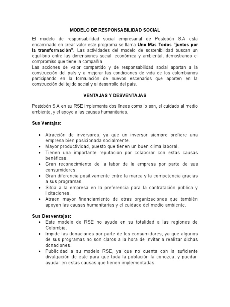 Modelo de Responsabilidad Social | PDF