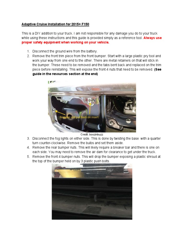 Adaptive Cruise Installation Guide (Edited) | Download Free PDF | Nut ...