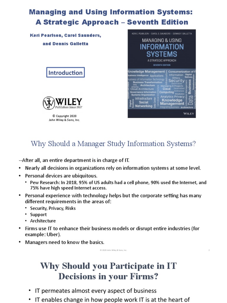 Managing and Using Information Systems: A Strategic Approach - Seventh Edition | PDF | Internet ...