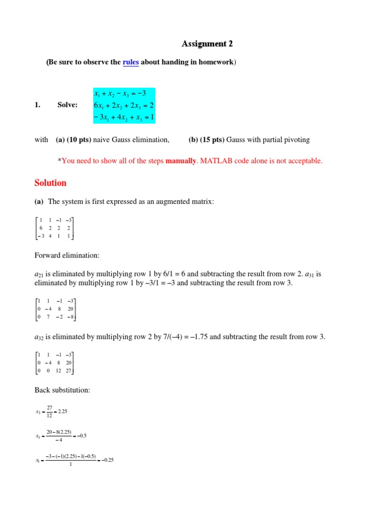 Solution: Assignment 2 | PDF | Linear Algebra | Applied Mathematics