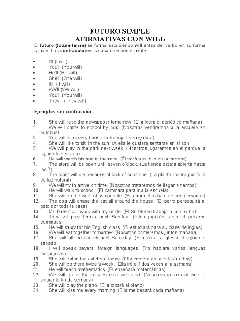 Futuro Simple | PDF