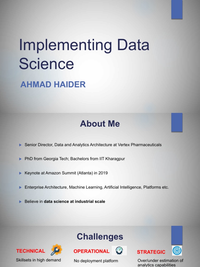 Implementing Data Science: Best Practices for Building an Enterprise ...