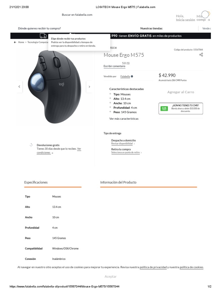 LOGITECH Mouse Ergo M575 | PDF | Cookie HTTP | ciberespacio