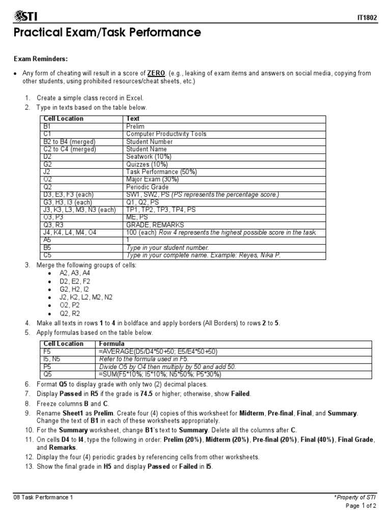 08 Task Performance 1 | PDF | Test (Assessment) | Traditional Board Games