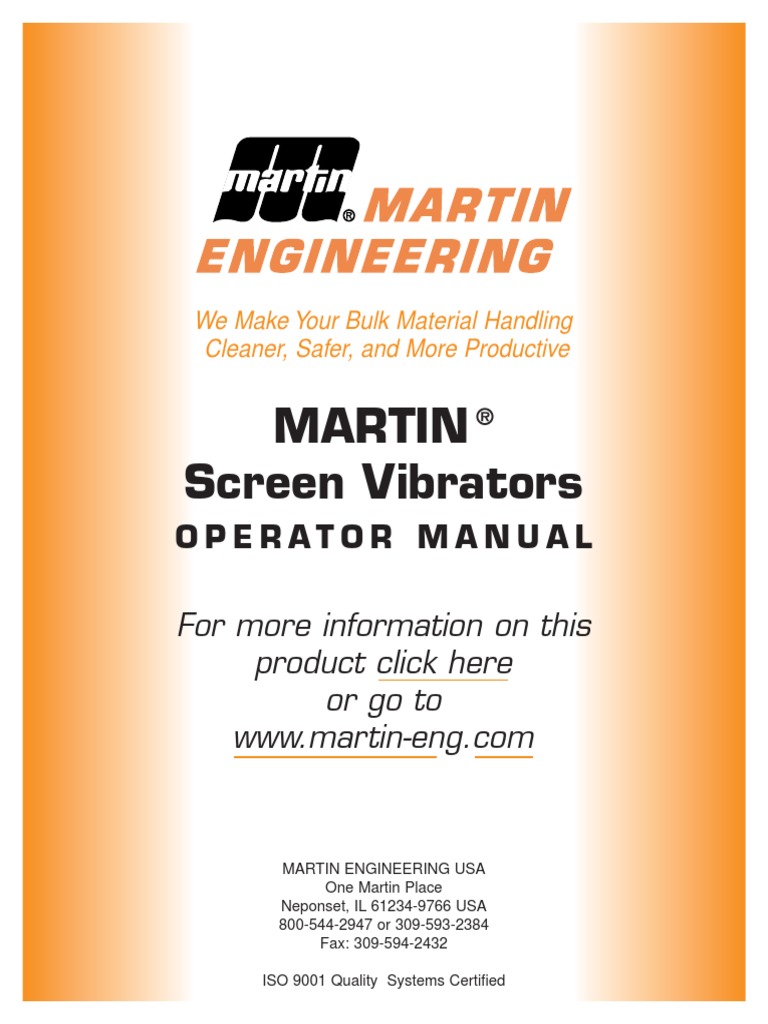 Martin Screen Vibrators Operator Manual | PDF | Electrical Wiring ...