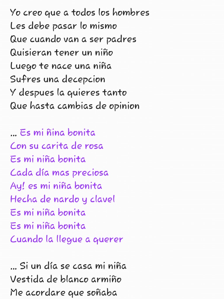 Es Mi Niña Bonita - 211202 - 230455 | PDF