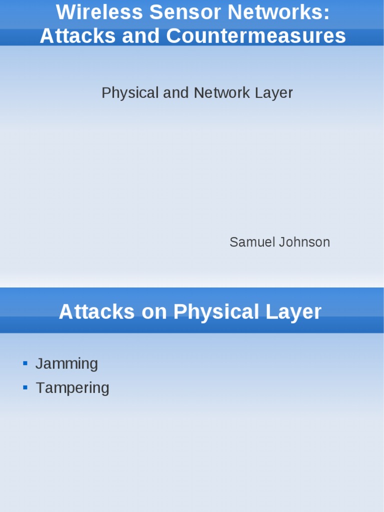 WSN Attacks & Countermeasures | PDF | Routing | Computer Network WSN Attacks & Countermeasures | PDF | Routing | Computer Network