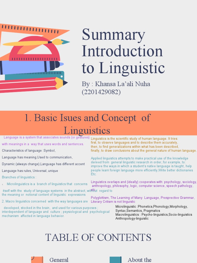 Summary Introduction To Linguistic | PDF | Linguistics | Planets