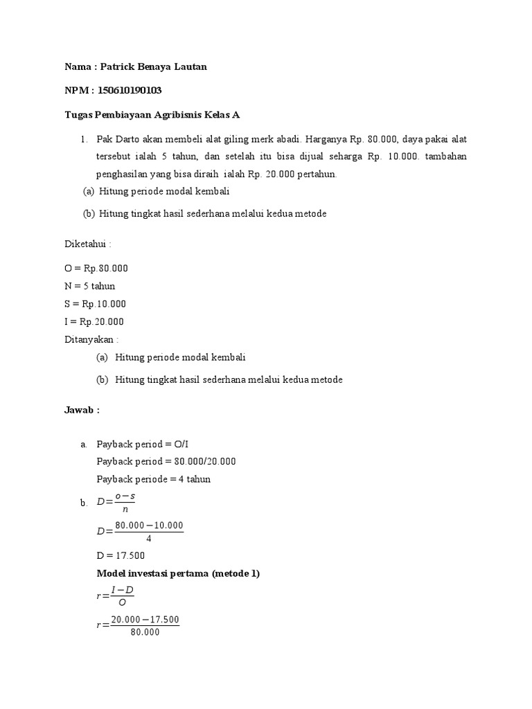Latihan Menyusun Anggaran Perusahaan - Patrick Benaya Lautan ...