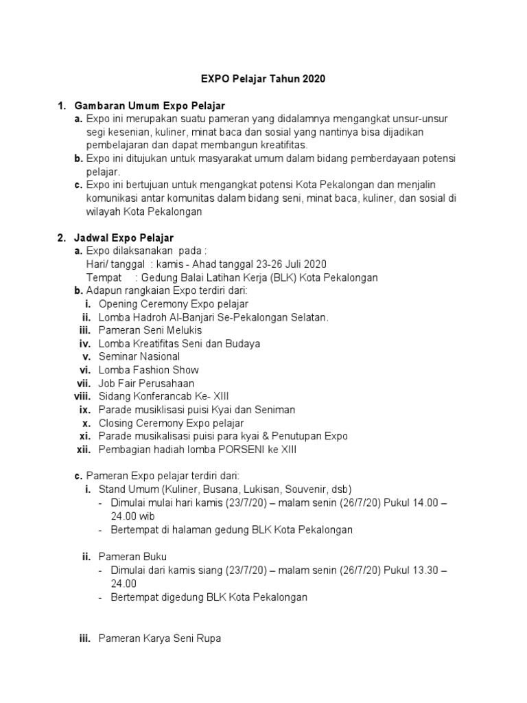 Draft TOR EXPO | PDF