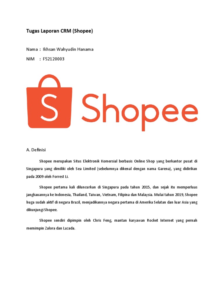 Laporan Shopee | PDF | Karier & Perkembangan | Bisnis
