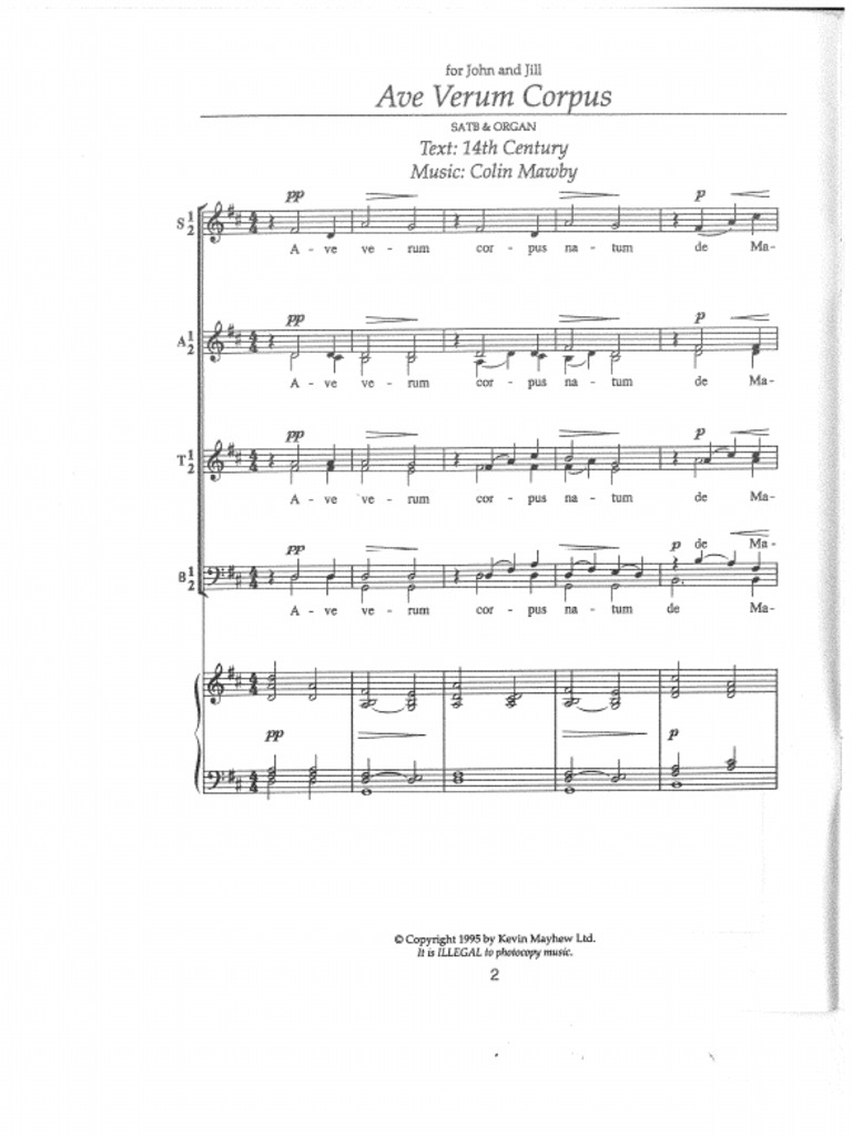 Ave Verum - Mawby | PDF