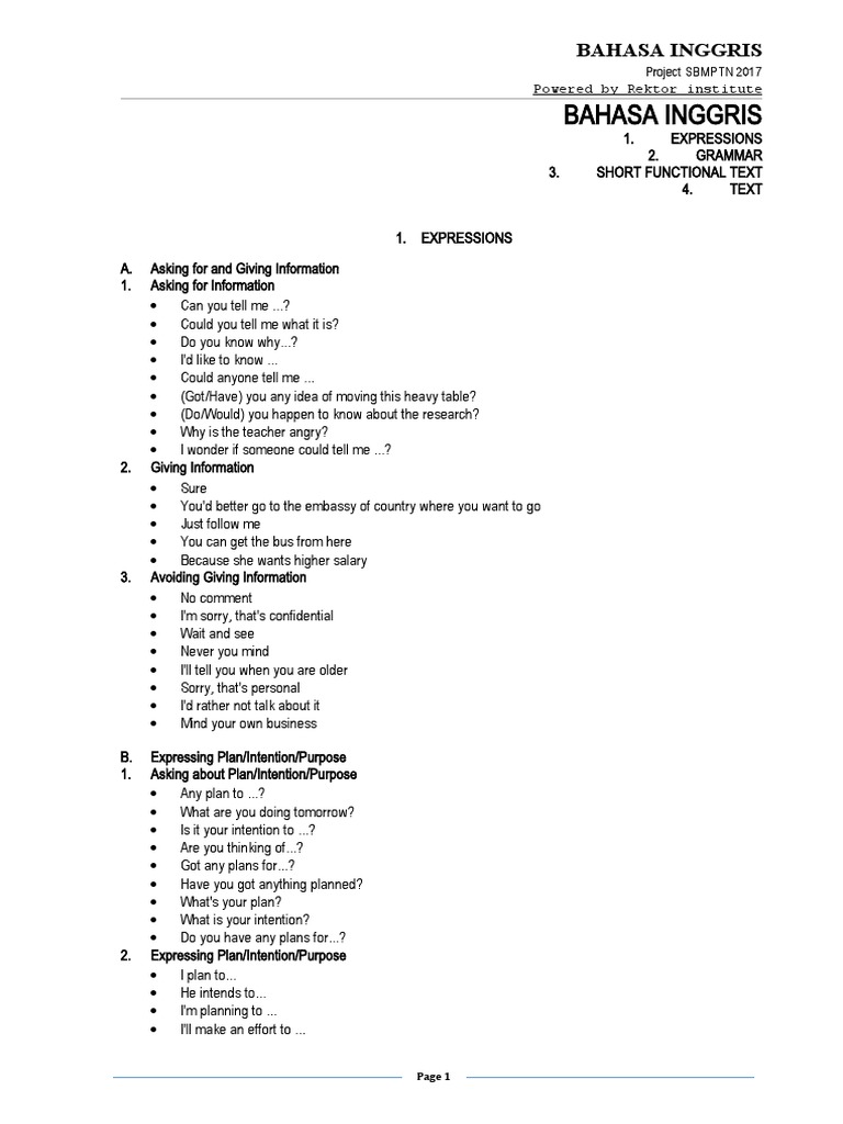 BHS INGGRIS Materi | PDF | Verb | Subject (Grammar)