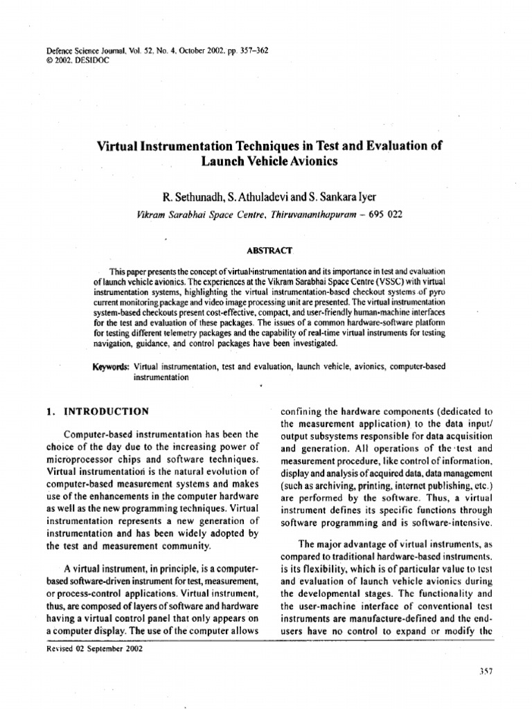 Virtual Instrumentation Techniques in Test and Evaluation o | PDF ...