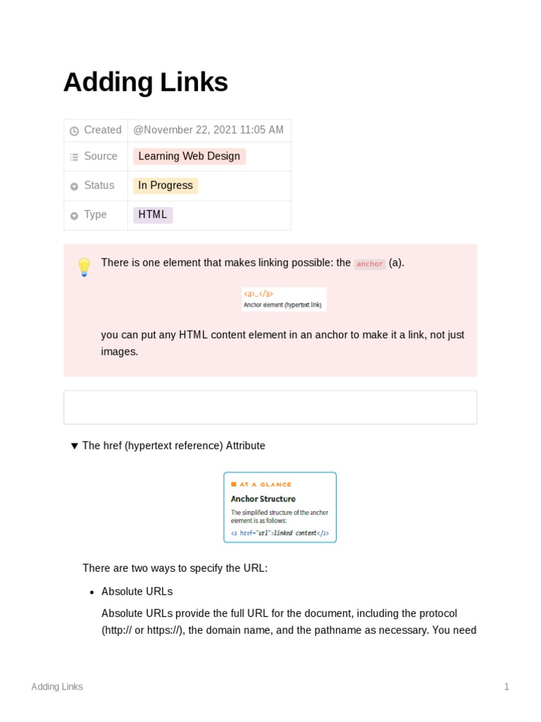 Adding Links: Created Source Status Type | Download Free PDF ...