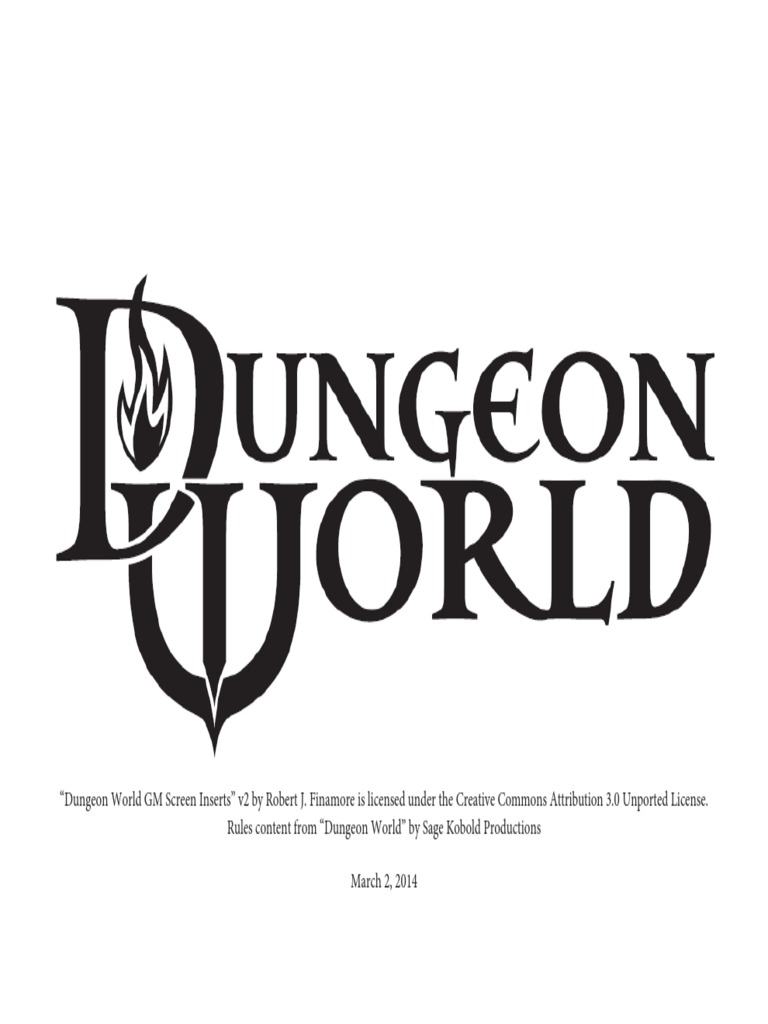 Dungeon World GM Screen Complete | PDF | Dwarf (Dungeons & Dragons)