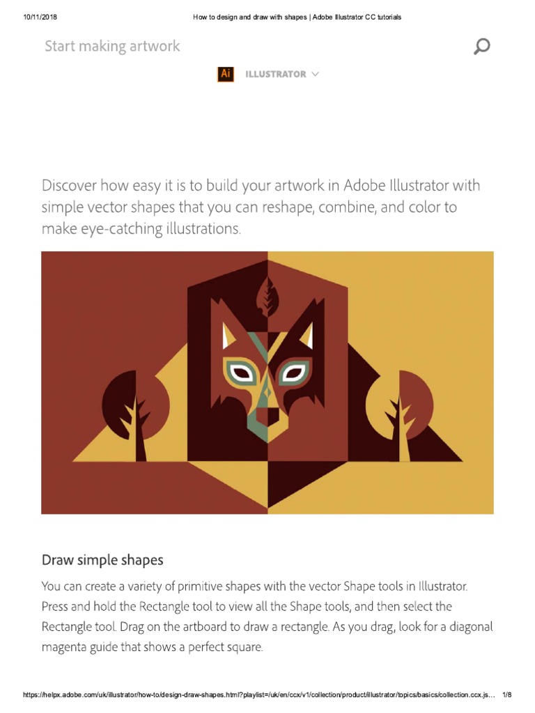 How To Design and Draw With Shapes - Adobe Illustrator CC Tutorials | PDF