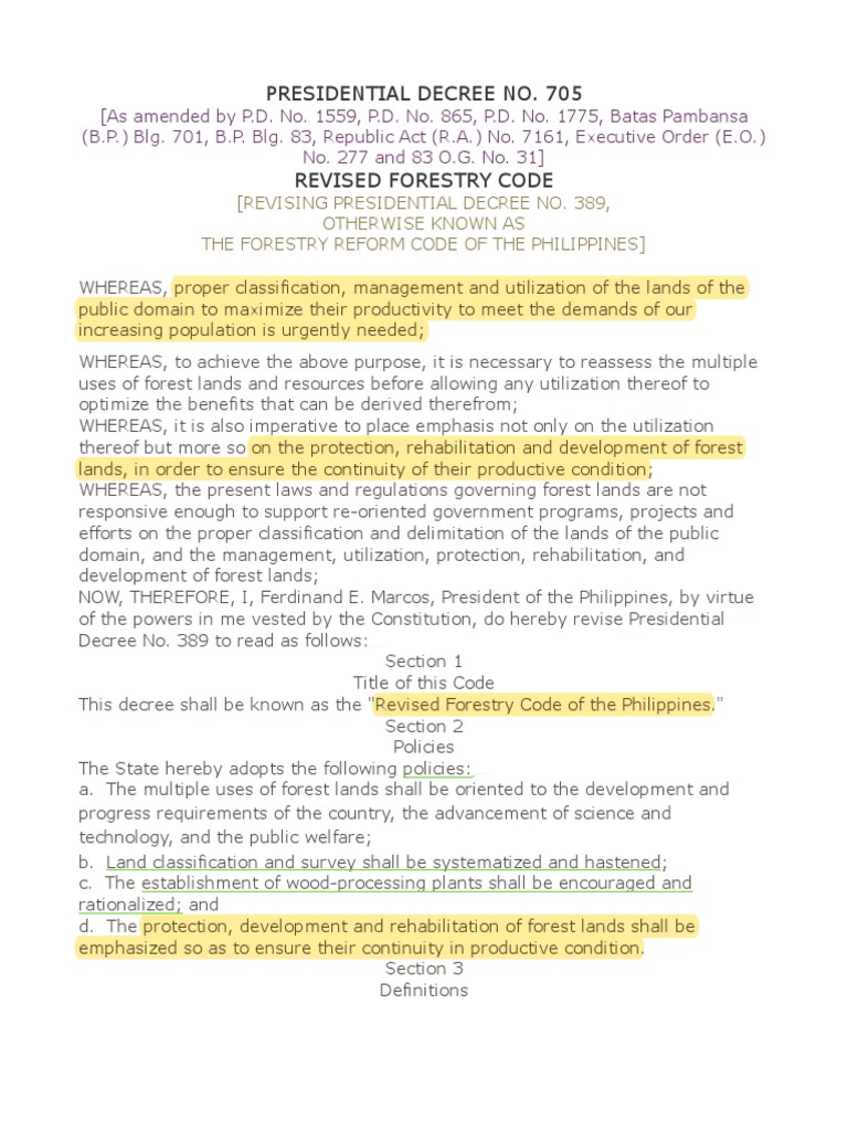 PD 705 | PDF | License | Forests