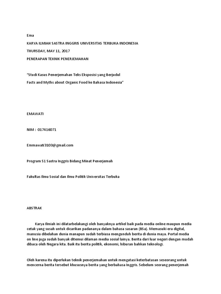 Contoh Karil 1 | PDF