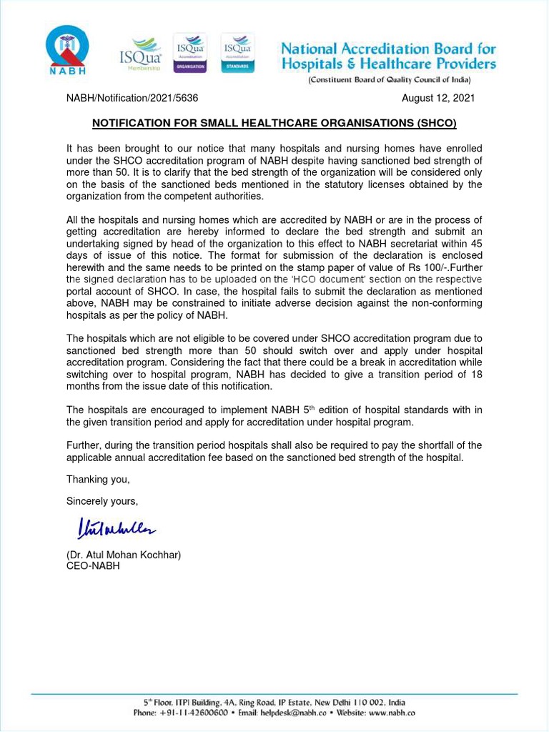 Notification For Small Healthcare Organisations (Shco) | PDF | Hospital ...