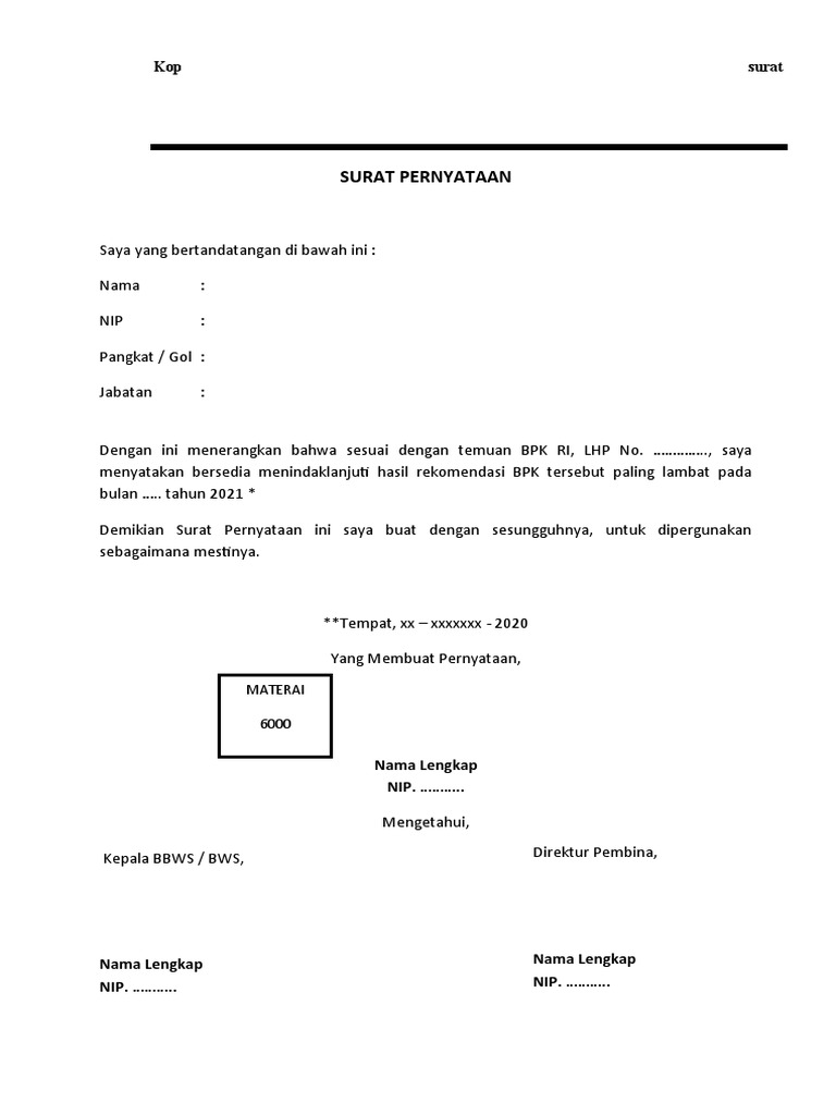 Surat Pernyataan Temuan | PDF