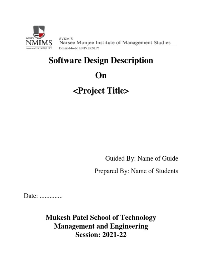 Software Design Description Template | PDF | System | Use Case