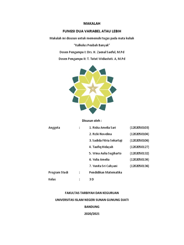 Fungsi Dua Variabel dan Kurva Ketinggian | PDF