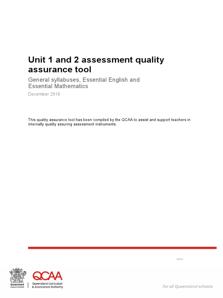 QCAA Assessment Quality Assurance Tool | PDF | Educational Assessment ...