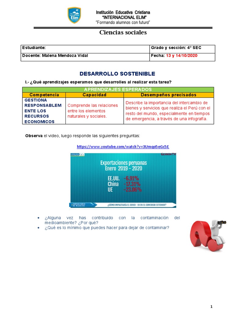 4°sec. CCSS Desarrollo Sostenible | PDF | Desarrollo sostenible | Sustentabilidad