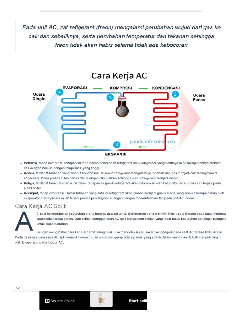 Penjelasan Cara Kerja AC, Kompresor AC Dan AC Split - Panduan Teknisi | PDF