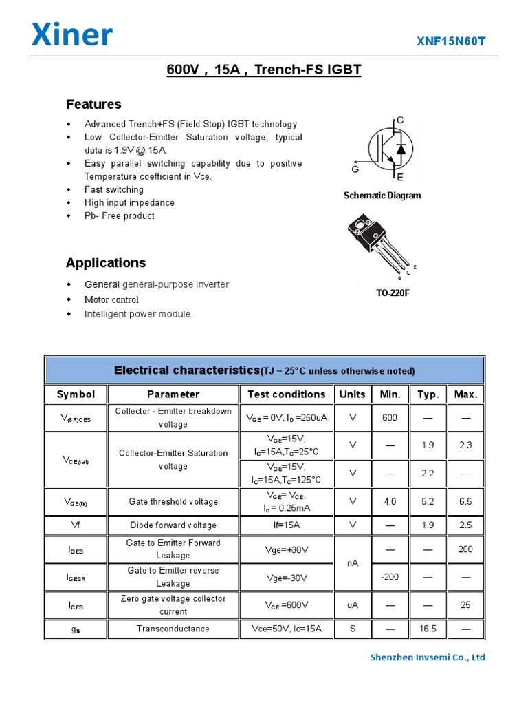 Xiner-Xnf15n60t C379741 | PDF | Electronic Engineering | Electrical Equipment