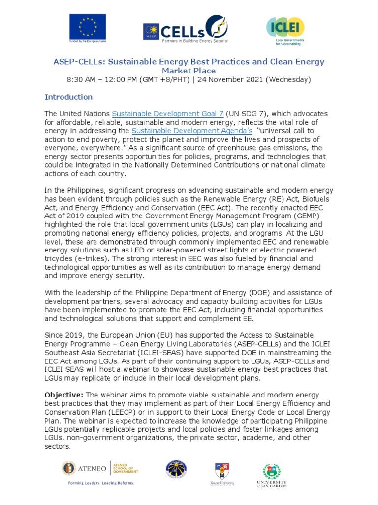 Sustainable Energy Webinar | PDF | Sustainability | Nature