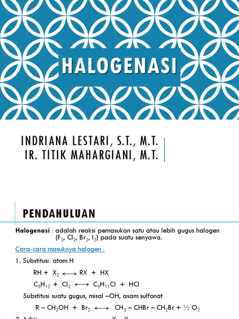 5 Halogenasi Dan Hidrogenasi | PDF