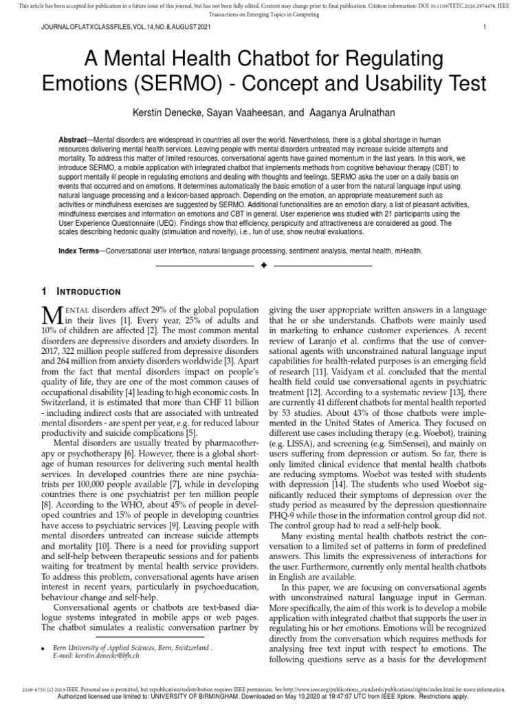 Mental Health Paper | PDF | Cognitive Behavioral Therapy | Mental Disorder