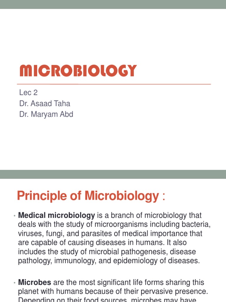 Microbiology: Lec 2 Dr. Asaad Taha Dr. Maryam Abd | PDF | Bacteria ...