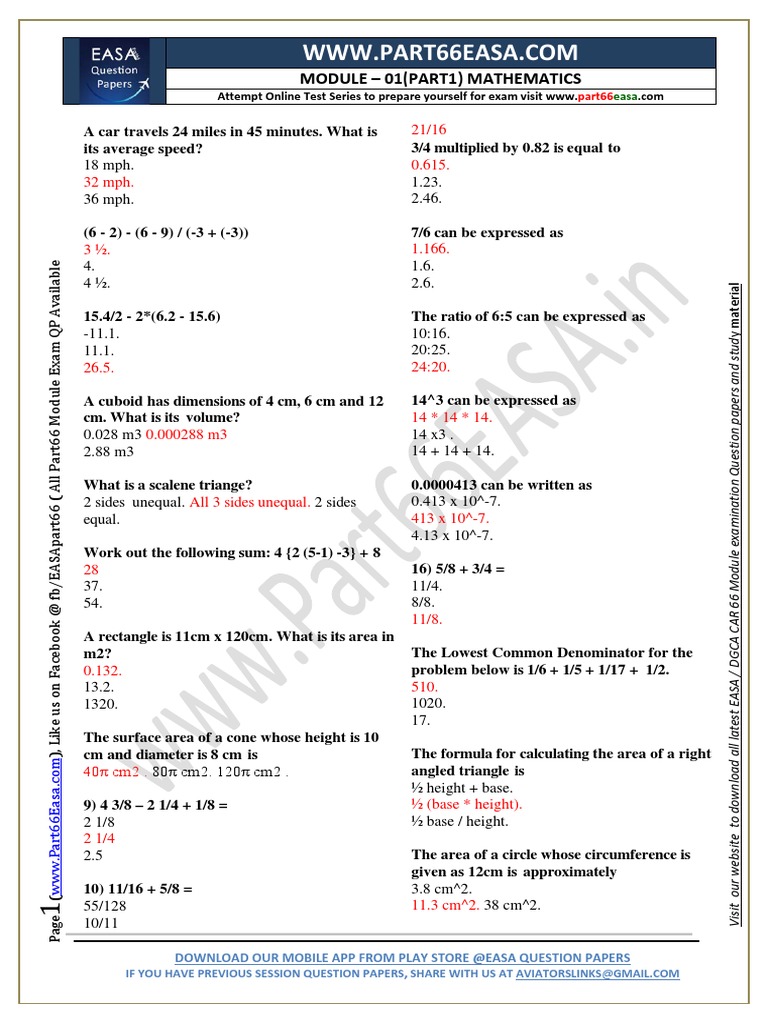 Module - 01 (Part1) Mathematics: Attempt Online Test Series To Prepare ...