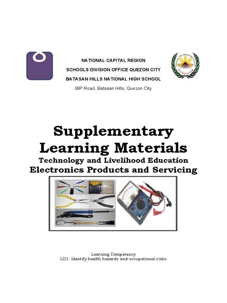 Supplementary Learning Materials: Electronics Products and Servicing ...
