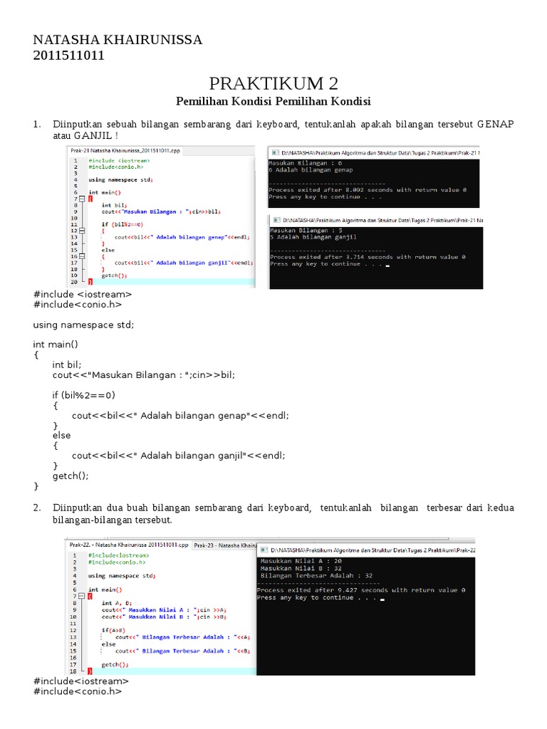 Praktikum 2 - Algoritma | PDF