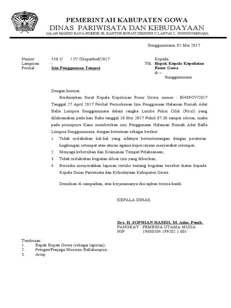 Surat Izin 2017-2018 | PDF