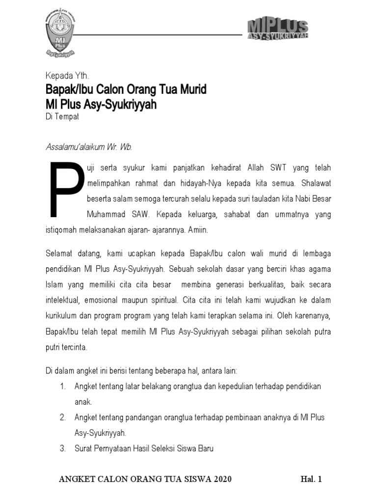 Angket PPDB 2020-2021 | PDF